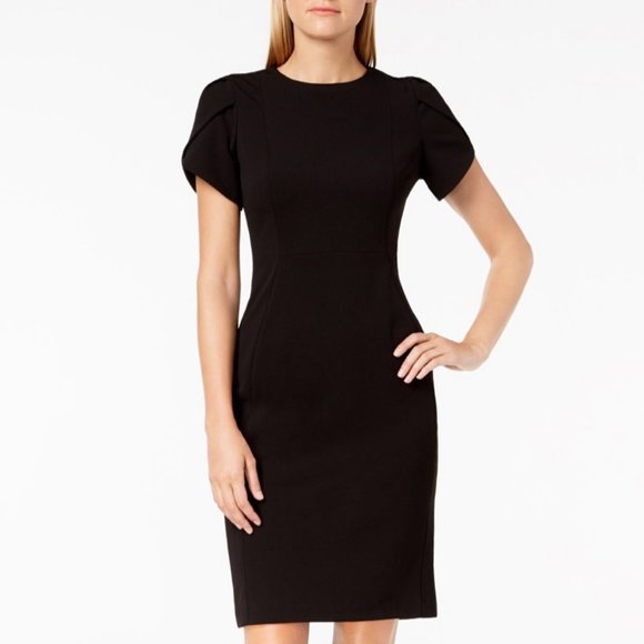 Calvin Klein | Dresses | New Calvin Klein Tulip Sleeve Sheath Dress ...